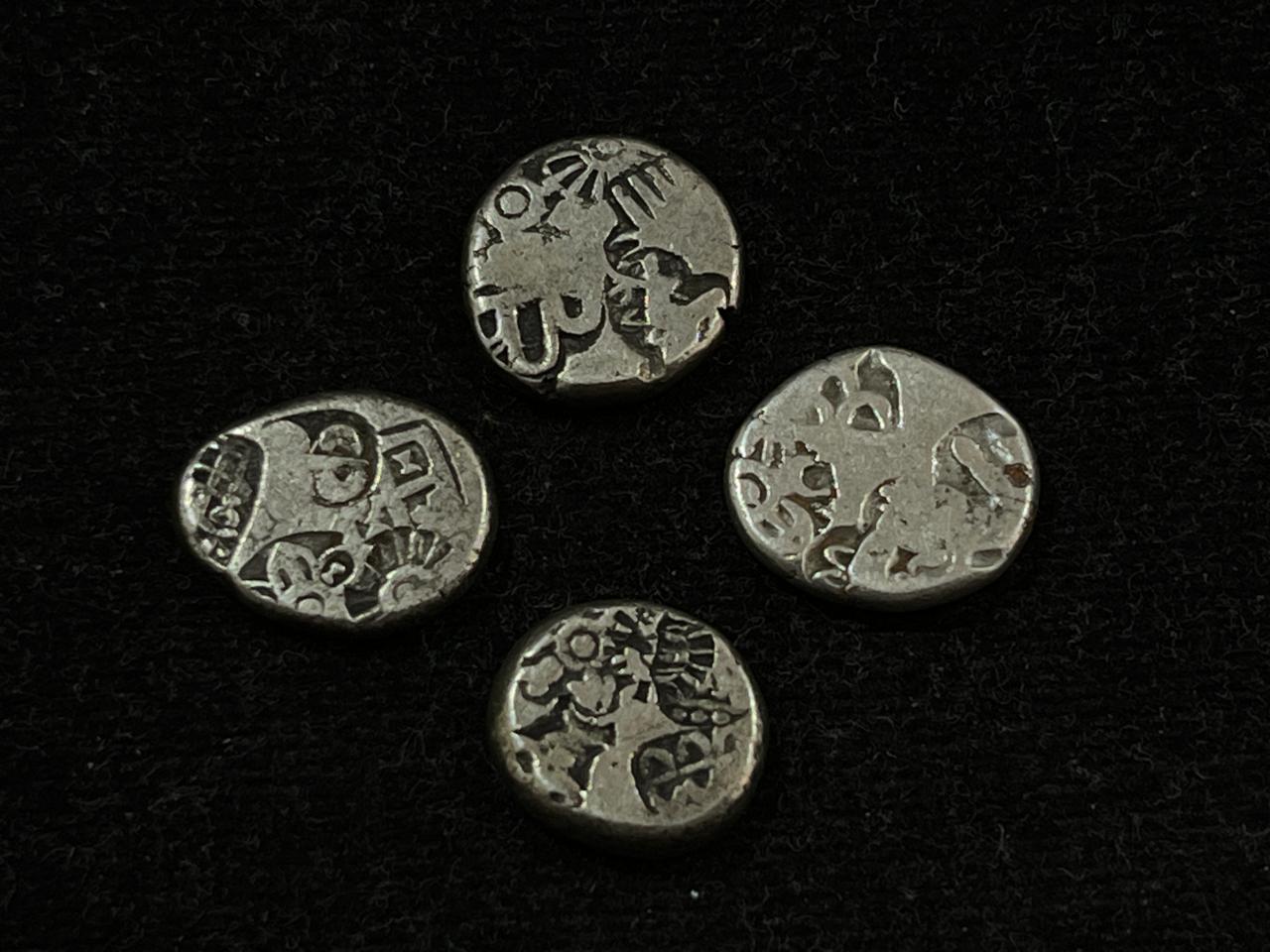 Maurya Period Silver Punchmark Oval Shape Series 8th Coin - coinsstuff