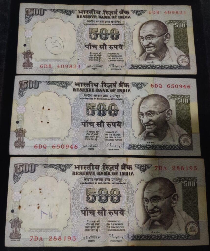 Rare 500 Rupees Gray/Blue Note - coinsstuff