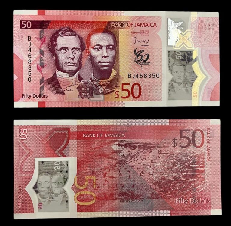 Jamaica 50 Dollars Polymer Note - coinsstuff