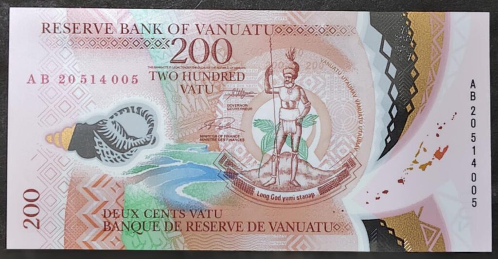 Vanuatu – 200 Vatu Polymer Banknote - coinsstuff